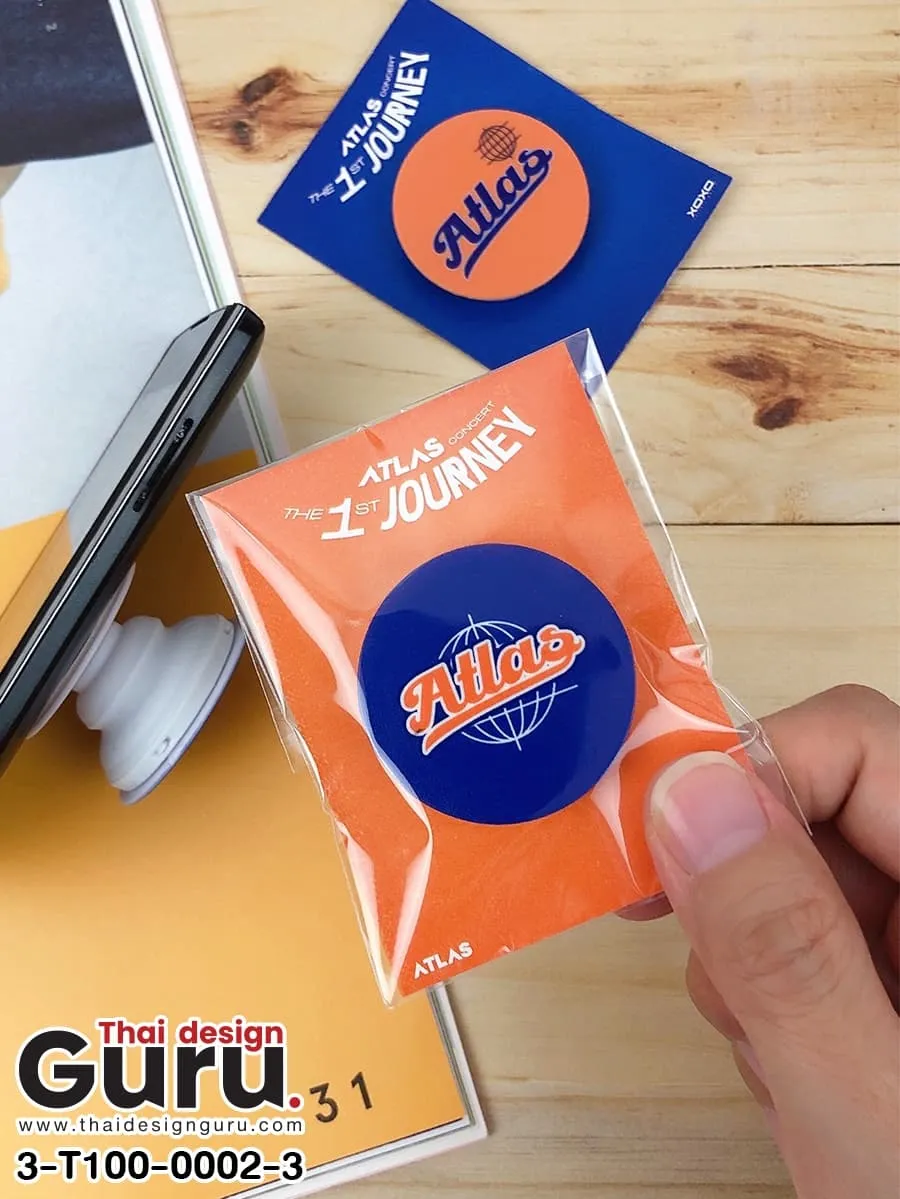 รับผลิต Griptok ที่ติดหลังมือถือแบบกลม พร้อมสกรีนลาย Atlas