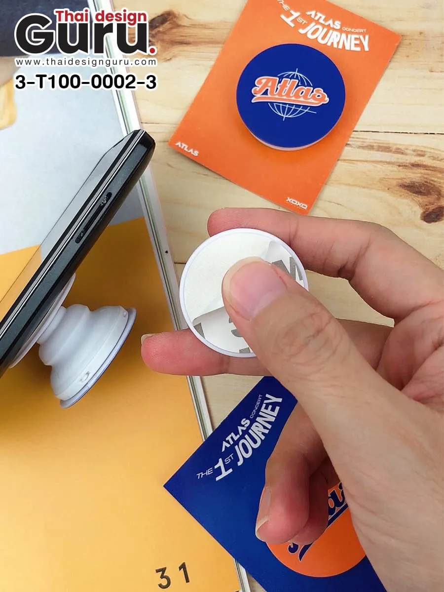 รับผลิต Griptok ที่ติดหลังมือถือแบบกลม พร้อมสกรีนลาย Atlas