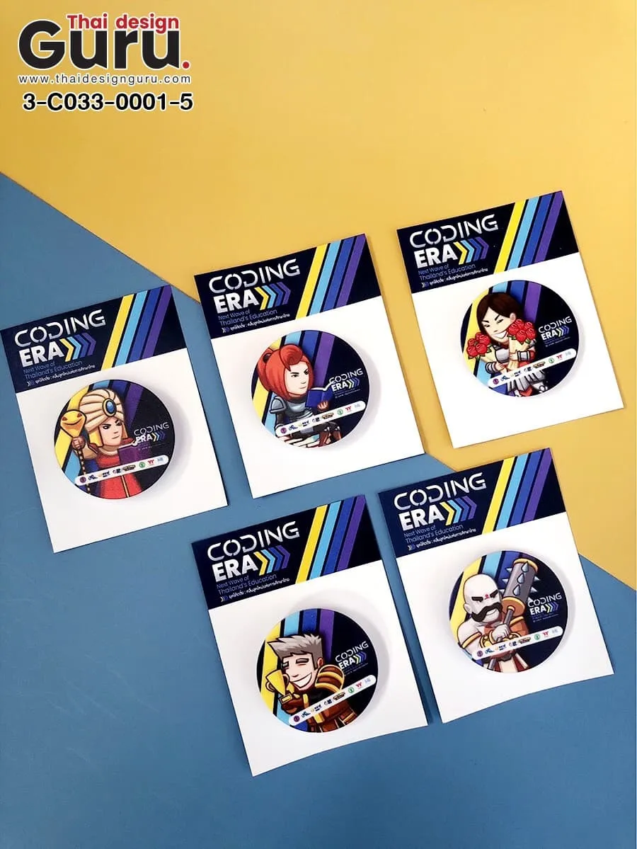 รับทำกริ๊บต็อคพิมพ์ลาย ติดพยุงมือถือ Griptok การ์ตูน Coding Era