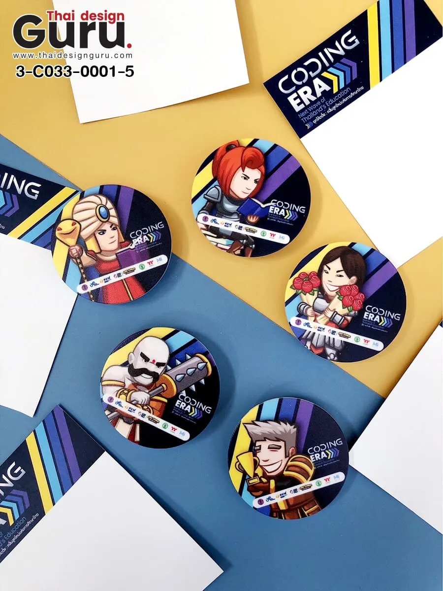 รับทำกริ๊บต็อคพิมพ์ลาย ติดพยุงมือถือ Griptok การ์ตูน Coding Era