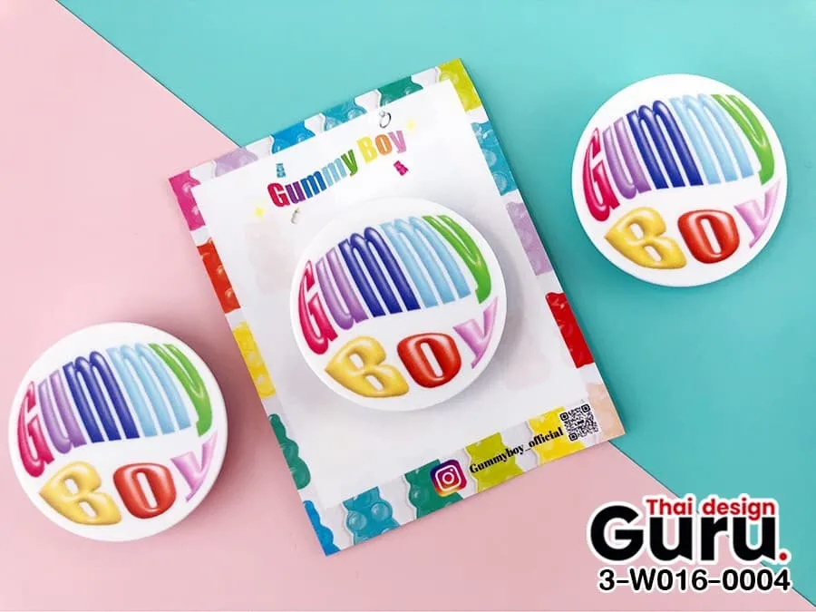 รับทำกริ๊บต๊อกติดหลังโทรศัพท์พิมพ์ลายตามแบบ ลาย Gummy Boy