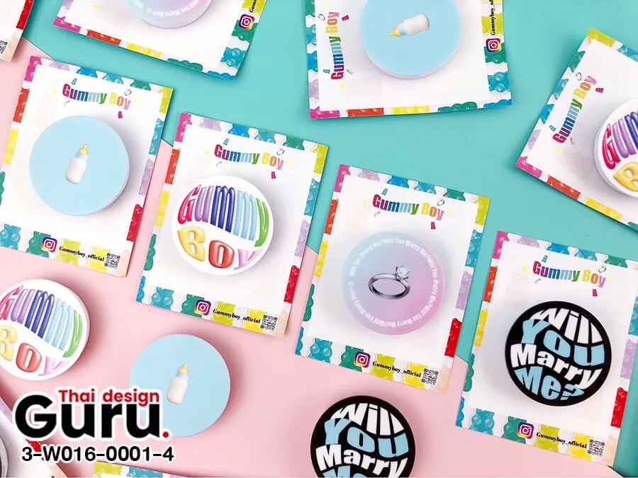 รับทำกริ๊บต๊อกติดหลังโทรศัพท์พิมพ์ลายตามแบบ ลาย Gummy Boy
