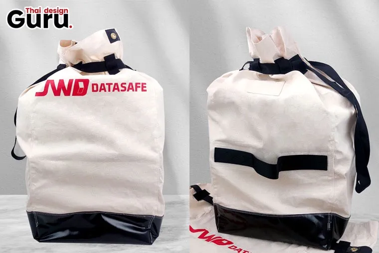 รับทำกระเป๋าแคนวาสใส่พัสดุใบใหญ่ยักษ์ แบรนด์ JWD datasafe