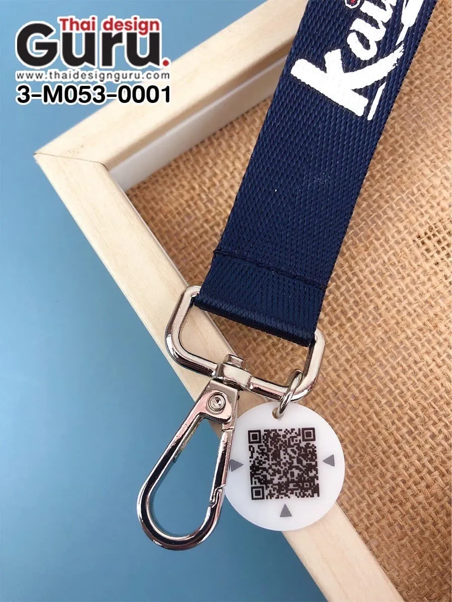 รับทำพวงกุญแจสายผ้าสีน้ำเงินที่ระลึก ของชำร่วยบริษัท พิมพ์โลโก้ Kaizen