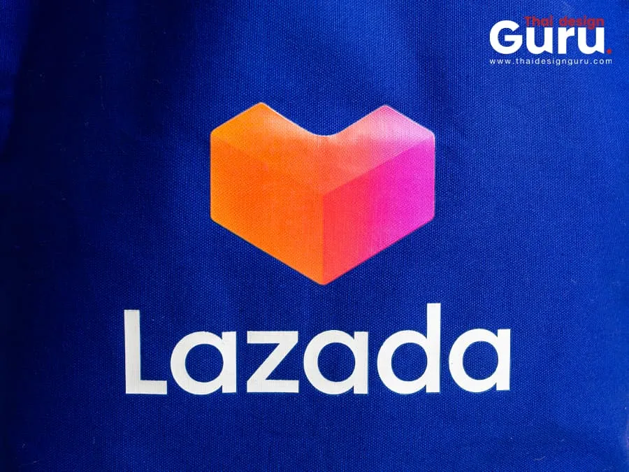 ผลิตกระเป๋าผ้าcanvas Tote สีน้ำเงิน พิมพ์ Lazada