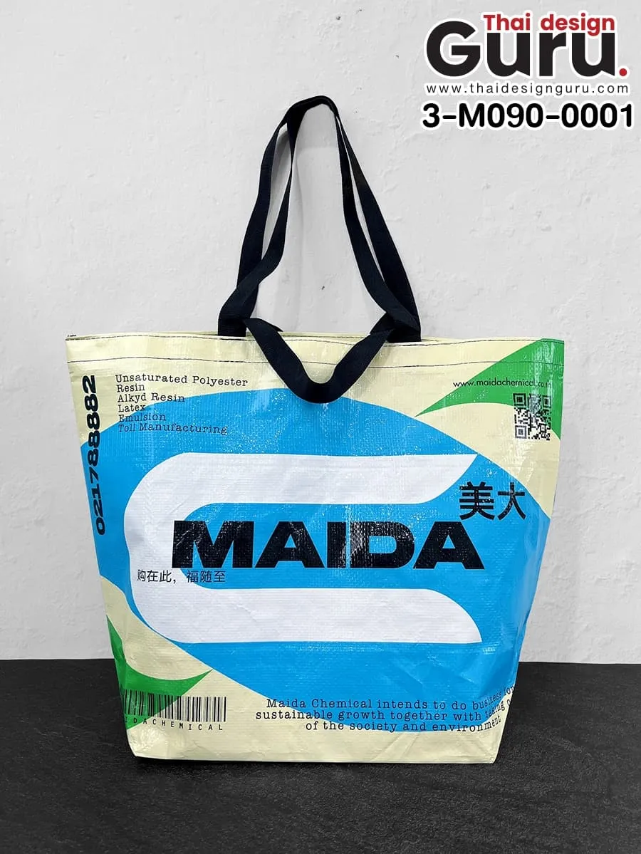 สั่งทำกระเป๋าผ้ากระสอบหูหิ้ว สกรีนลายเต็มใบแบรนด์ "MAIDA"