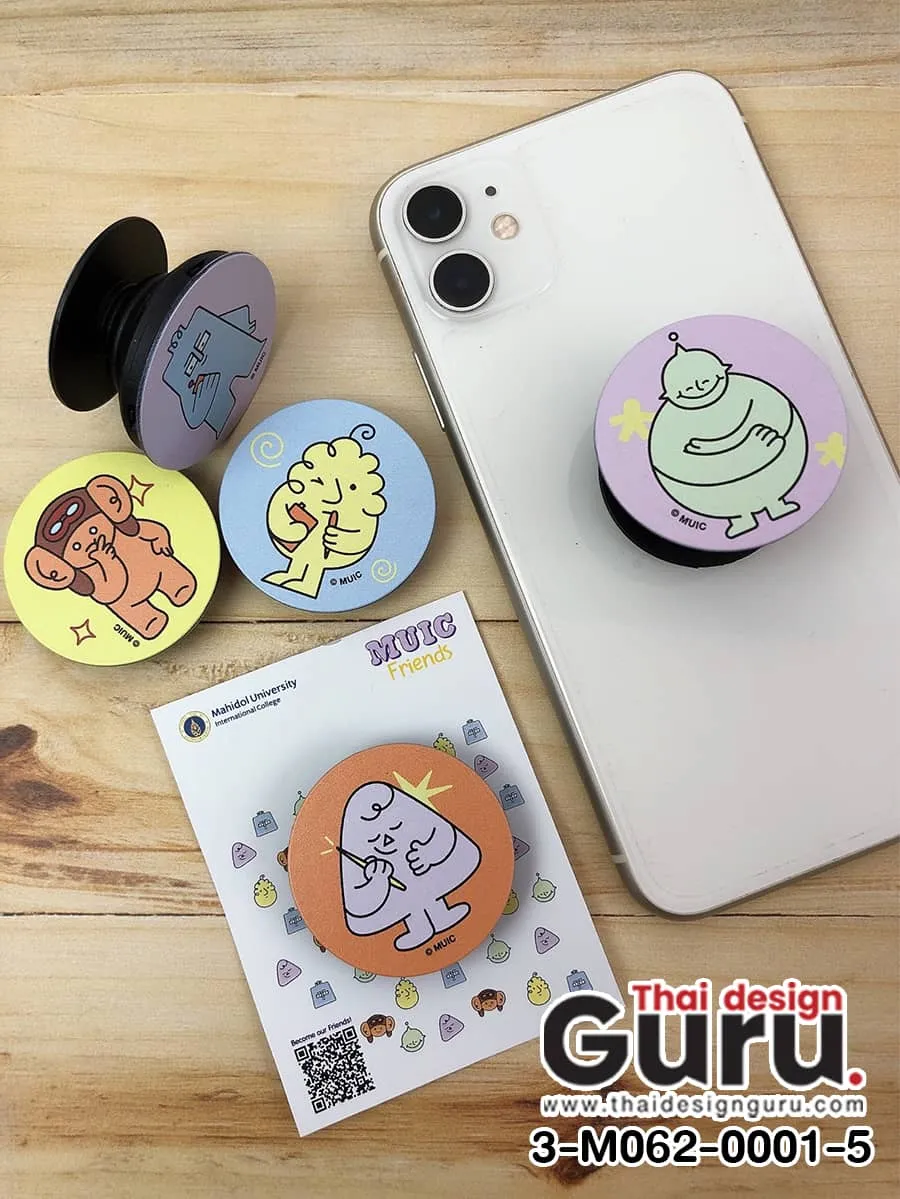 ผลิต Griptok ที่ติดหลังมือถือของที่ระลึก พร้อมสกรีนลาย MUIC FRIENDS