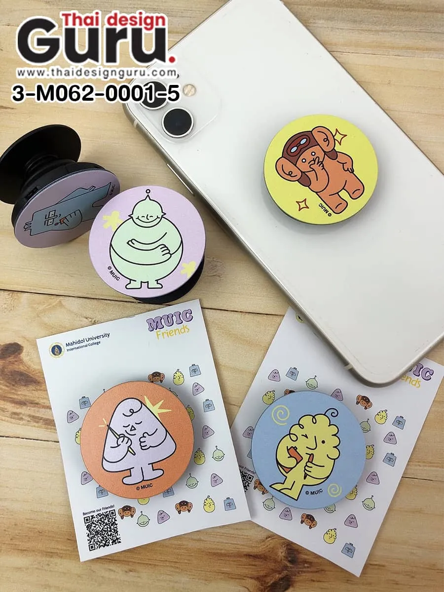 ผลิต Griptok ที่ติดหลังมือถือของที่ระลึก พร้อมสกรีนลาย MUIC FRIENDS