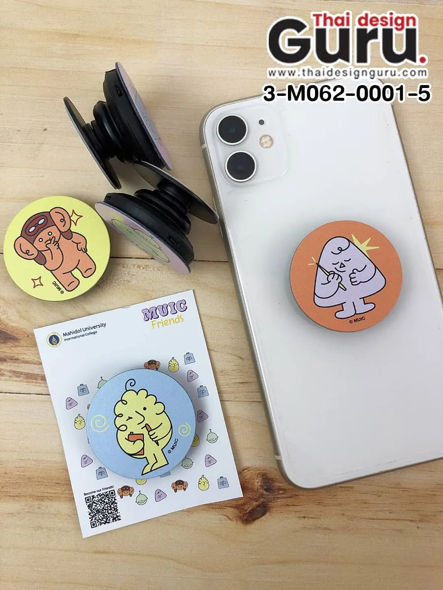 ผลิต Griptok ที่ติดหลังมือถือของที่ระลึก พร้อมสกรีนลาย MUIC FRIENDS