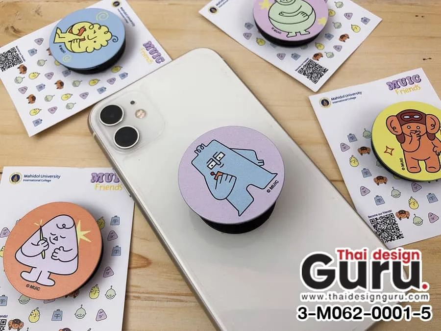ผลิต Griptok ที่ติดหลังมือถือของที่ระลึก พร้อมสกรีนลาย MUIC FRIENDS