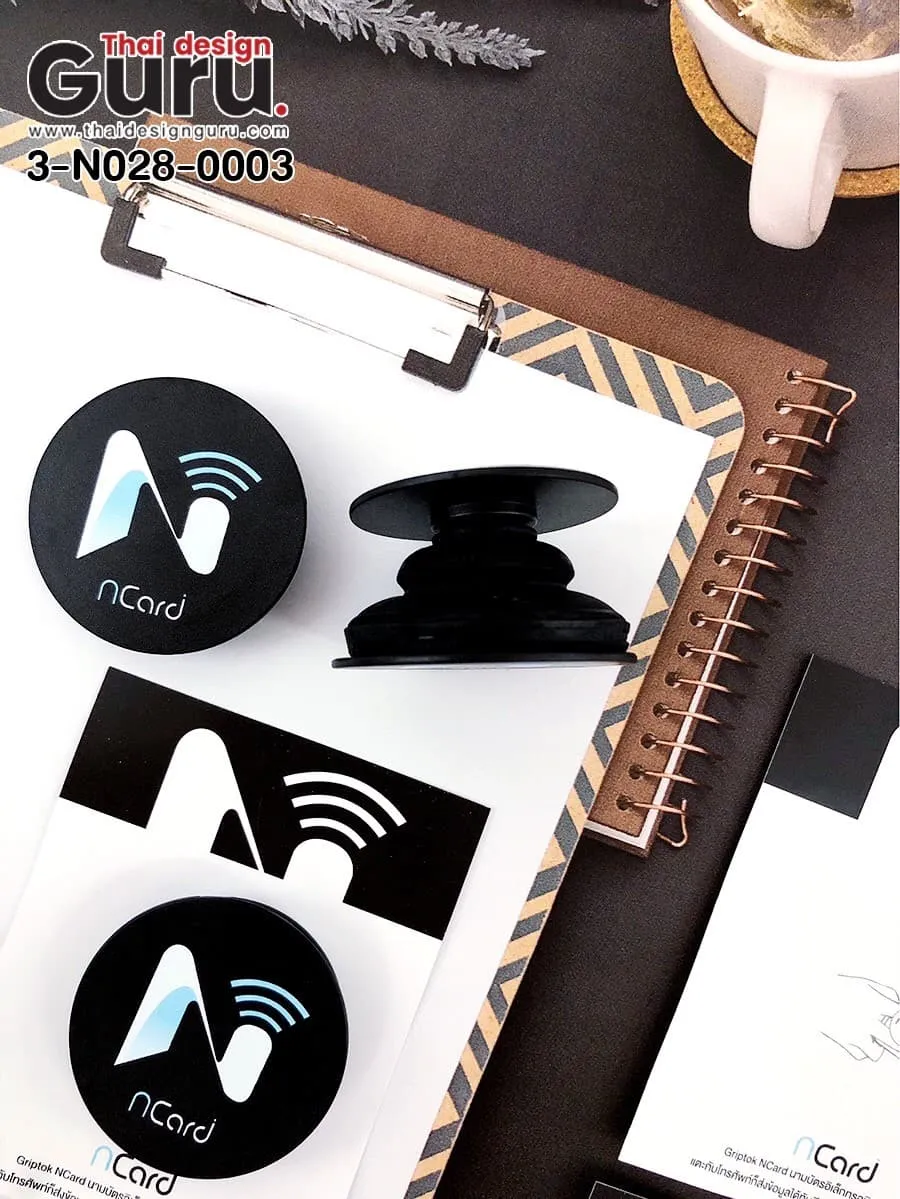 สั่งทำGriptok แบบกลมที่พยุงมือถือ ของแจกโปรโมทธุรกิจ Ncard