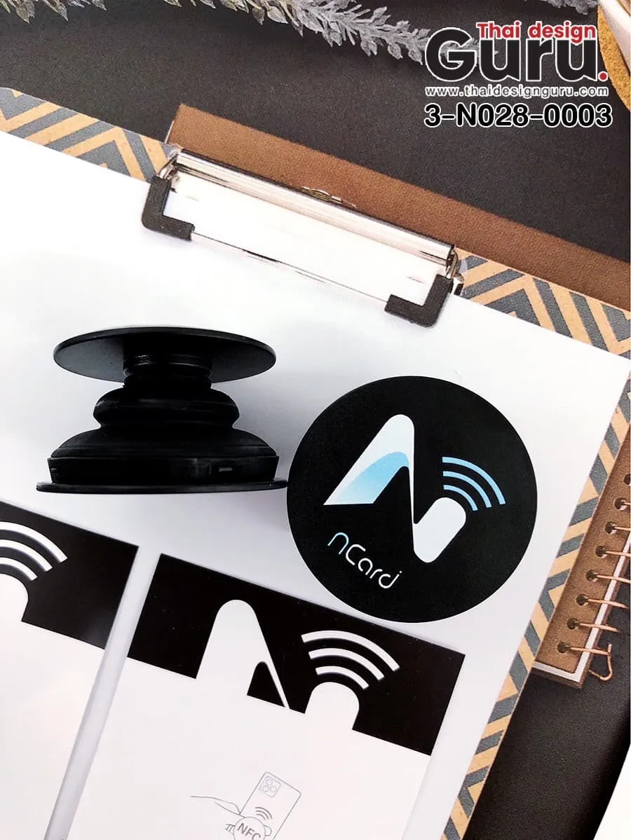 สั่งทำGriptok แบบกลมที่พยุงมือถือ ของแจกโปรโมทธุรกิจ Ncard