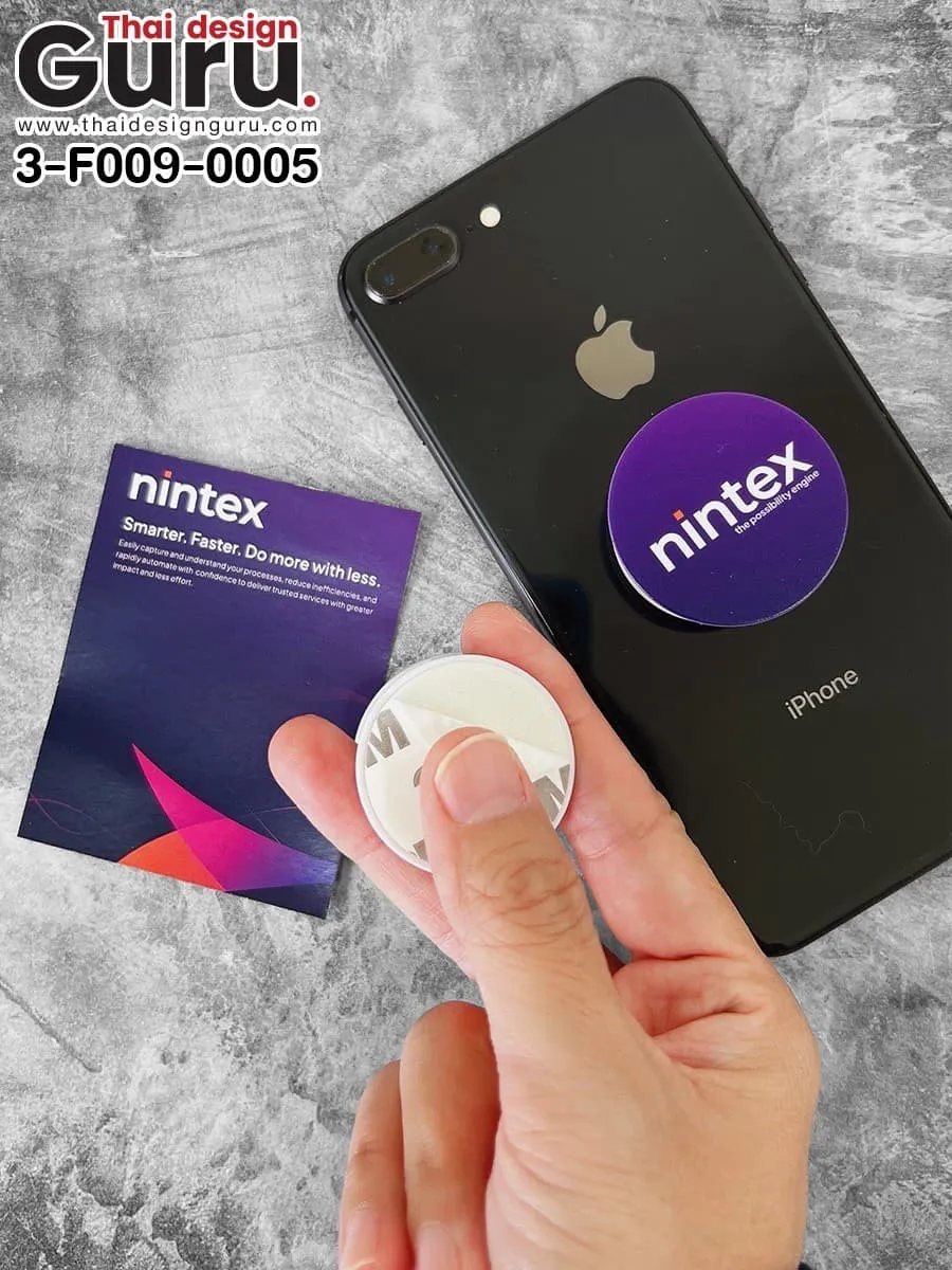 สั่งผลิต GRIPTOK ทรงกลมสีขาว สกรีนลายแบรนด์ "NINTEX"