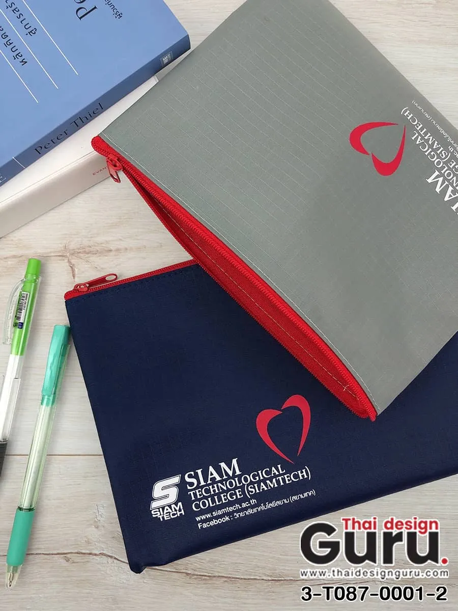รับผลิตกระเป๋าใส่ดินสอซิปรูด ผ้าลิปสต๊อปกันน้ำ พร้อมพิมพ์ลาย SiamTech