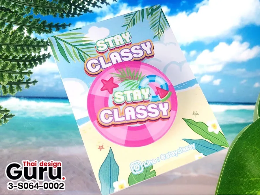 ผลิตที่ติดหลังโทรศัพท์มือถือ พิมพ์ print direct ลาย stay classy