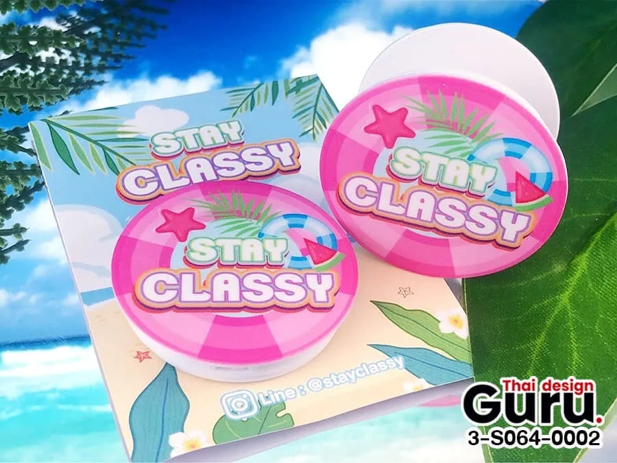 ผลิตที่ติดหลังโทรศัพท์มือถือ พิมพ์ print direct ลาย stay classy