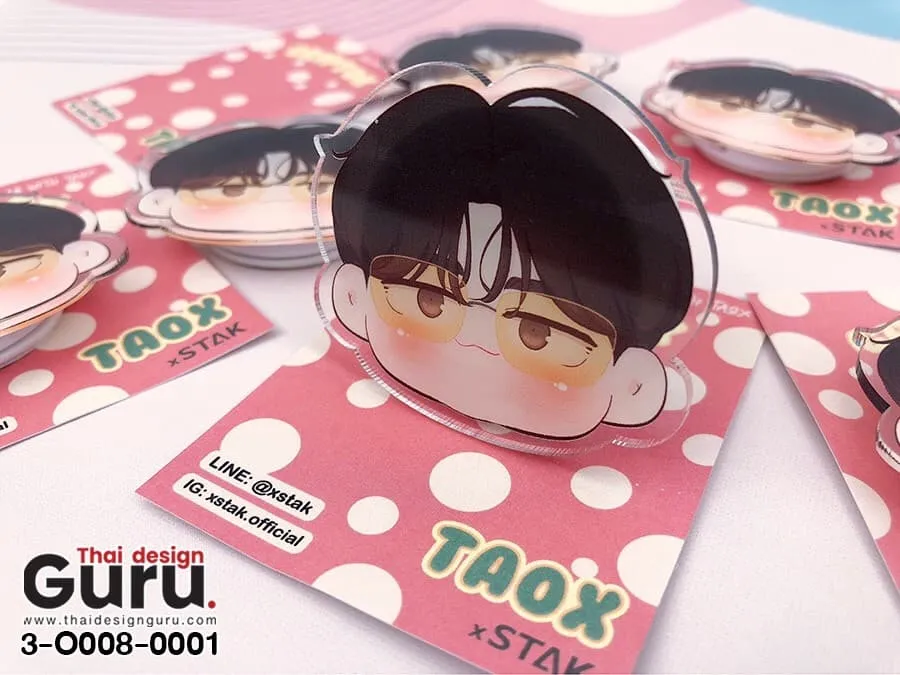 ผลิต Griptok อะคริลิกไดคัทรูปการ์ตูน พิมพ์ลาย Taox